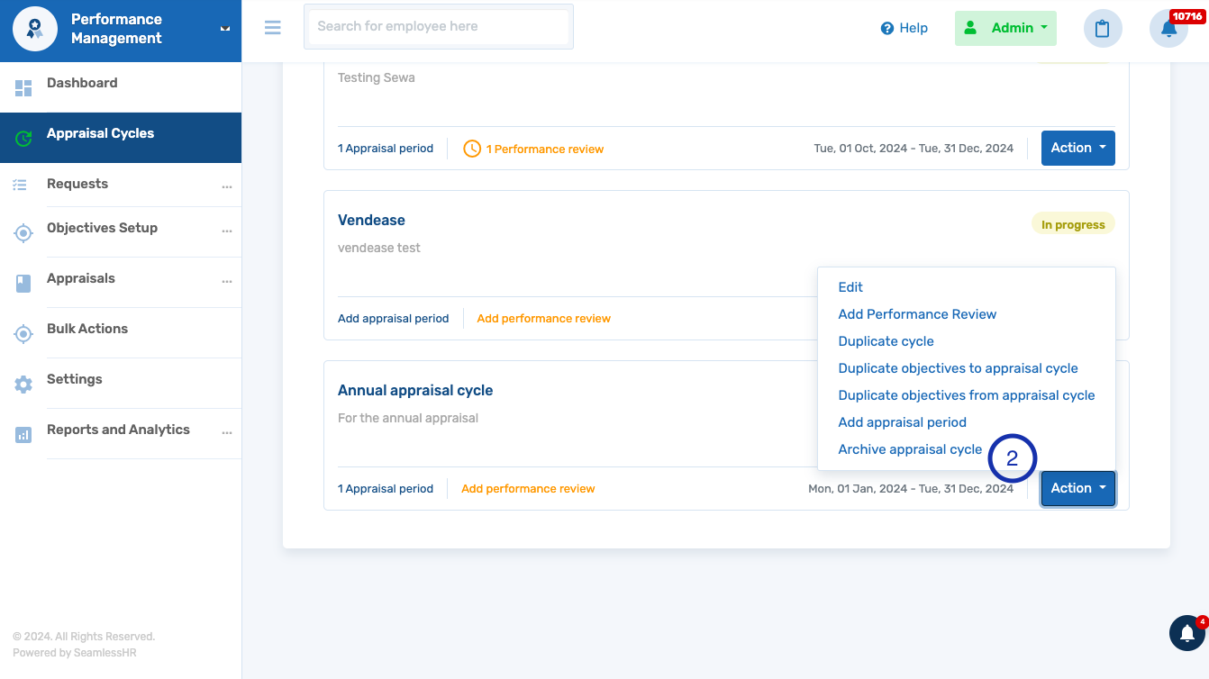How to Archive an Appraisal Cycle